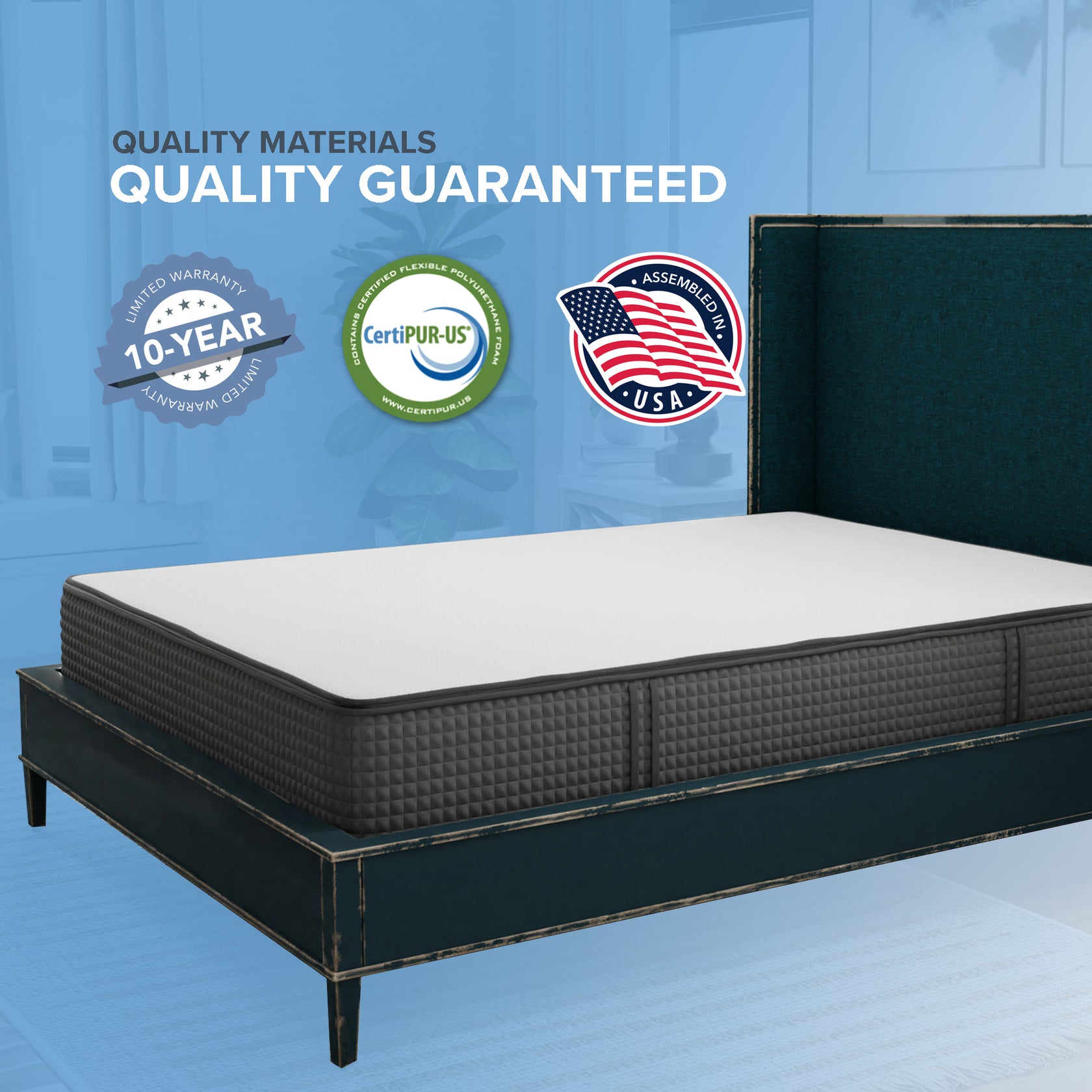 12" iSwitch Flippable Two Sided Mattress - Medium Firm/Medium Soft ...